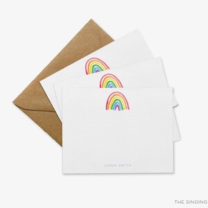 Rainbow Personalized Stationery Kids Thank You Notes - Etsy