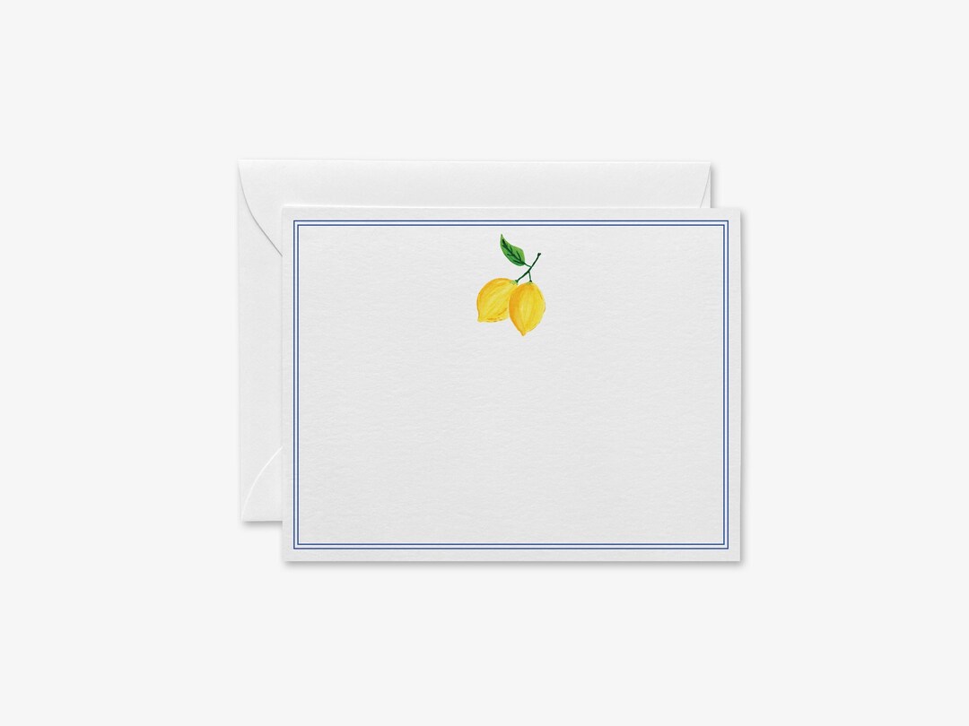 Lemon Flat Notecards [set of 8] | Lemon Note Card | Lemon Thank You ...