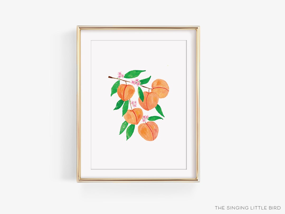 Peach Branch Watercolor Print | Peaches Art Print | Peach Lover ...