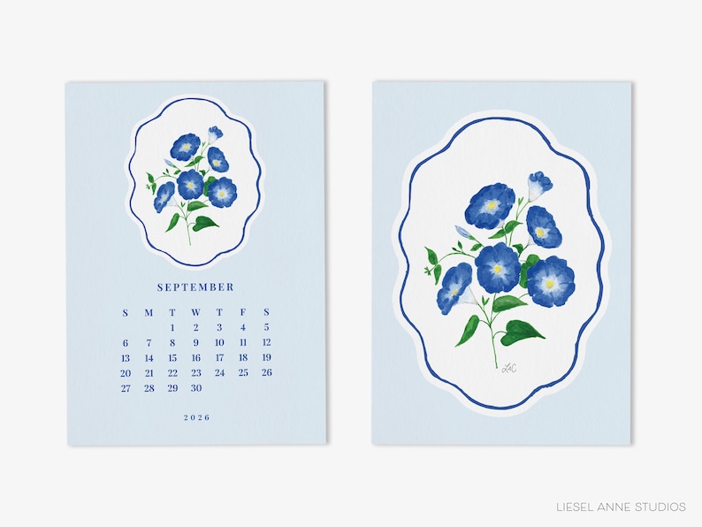 Botanical Birth Month Flower 2026 Desk Calendar | Watercolor Gift ...