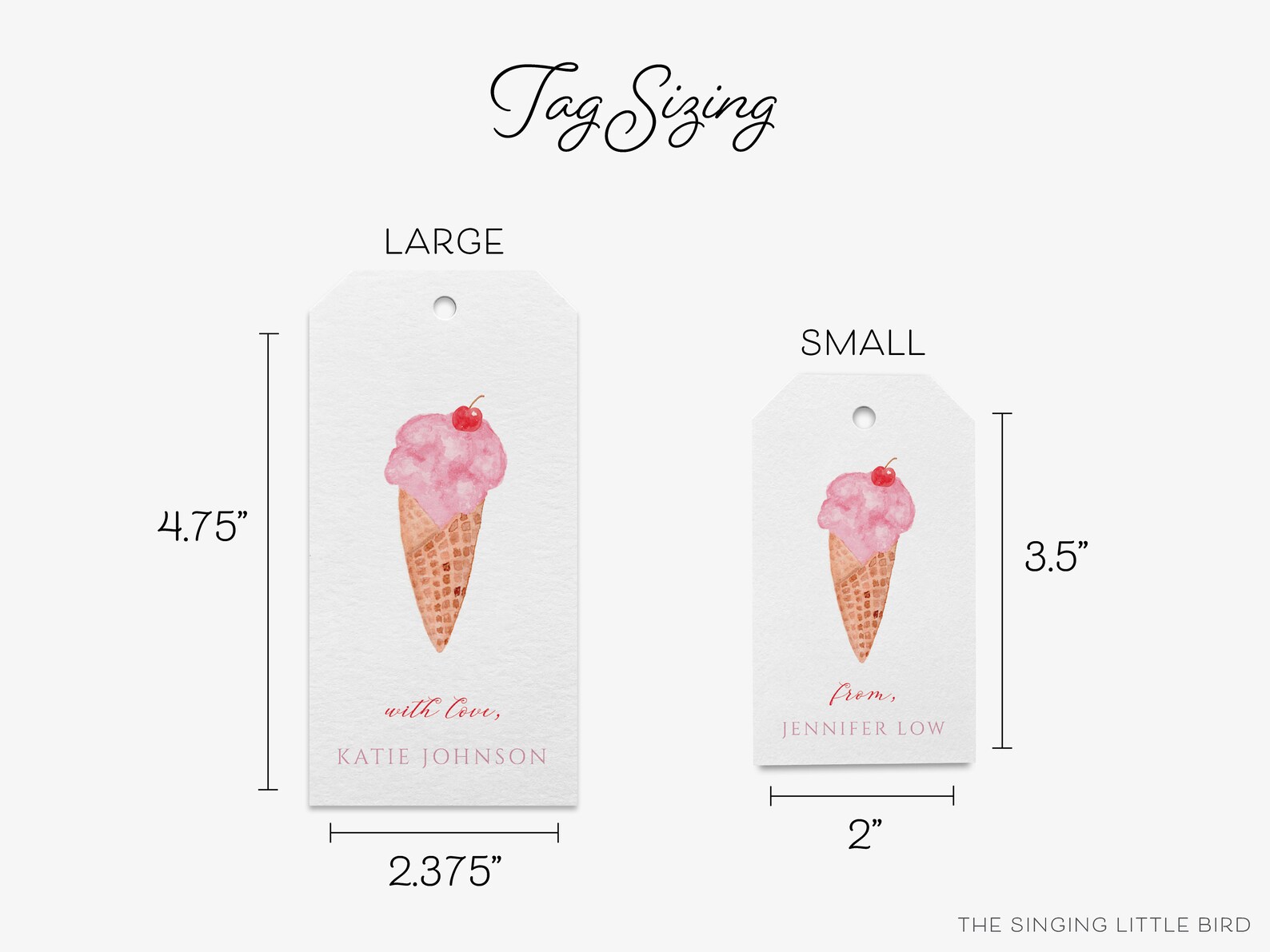 Ice Cream Gift Tag Summer Birthday Tag Ice Cream Lovers | Etsy