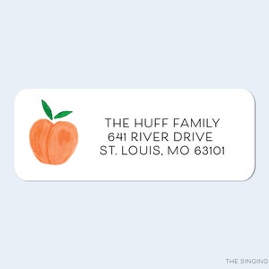 Peach Return Address Labels PRINTED | White Matte Address Envelope ...