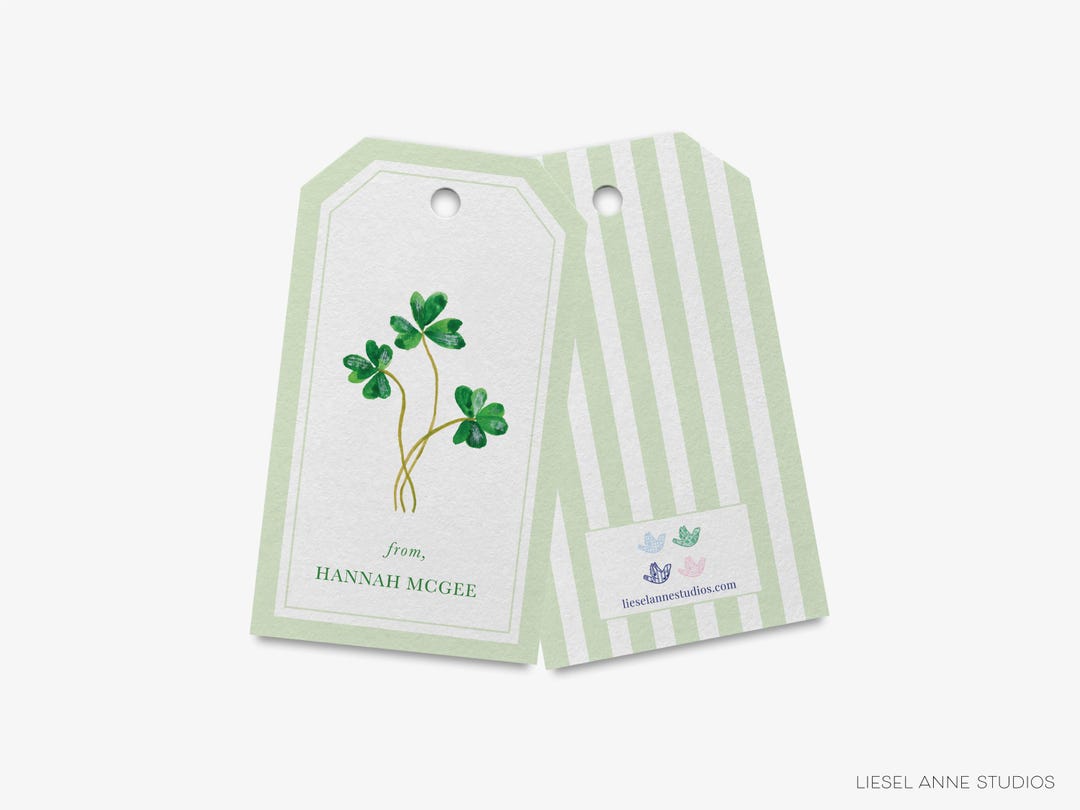 Shamrock Gift Tags | Clover Tag | Irish Tag | Watercolor Ireland Gift ...