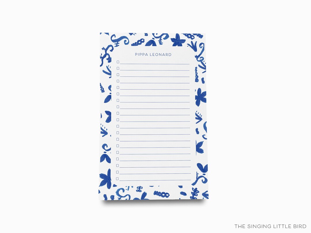 Chinoiserie Notepad Ginger Jar Notepad Set Hand Painted Blue and White ...