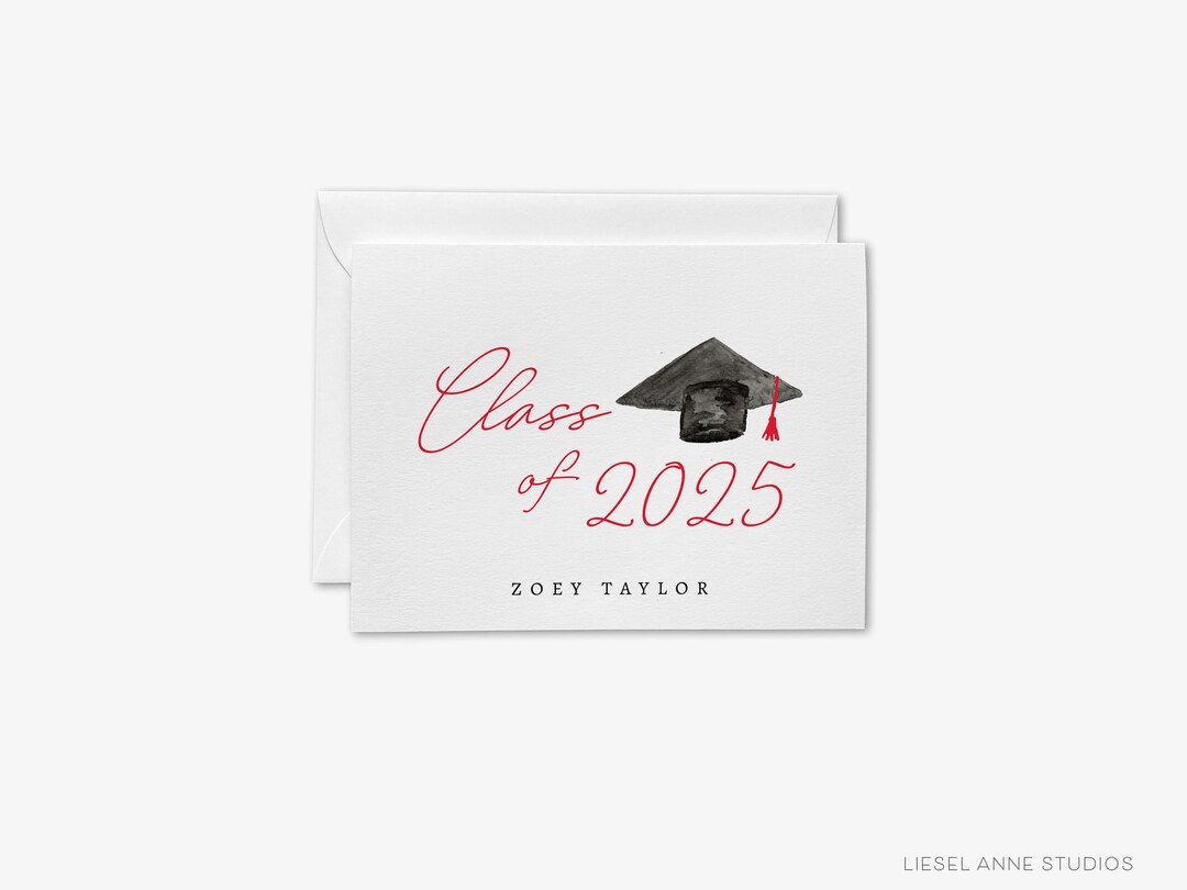 Personalized Graduation Thank You Card | Graduation Cap Thank You ...