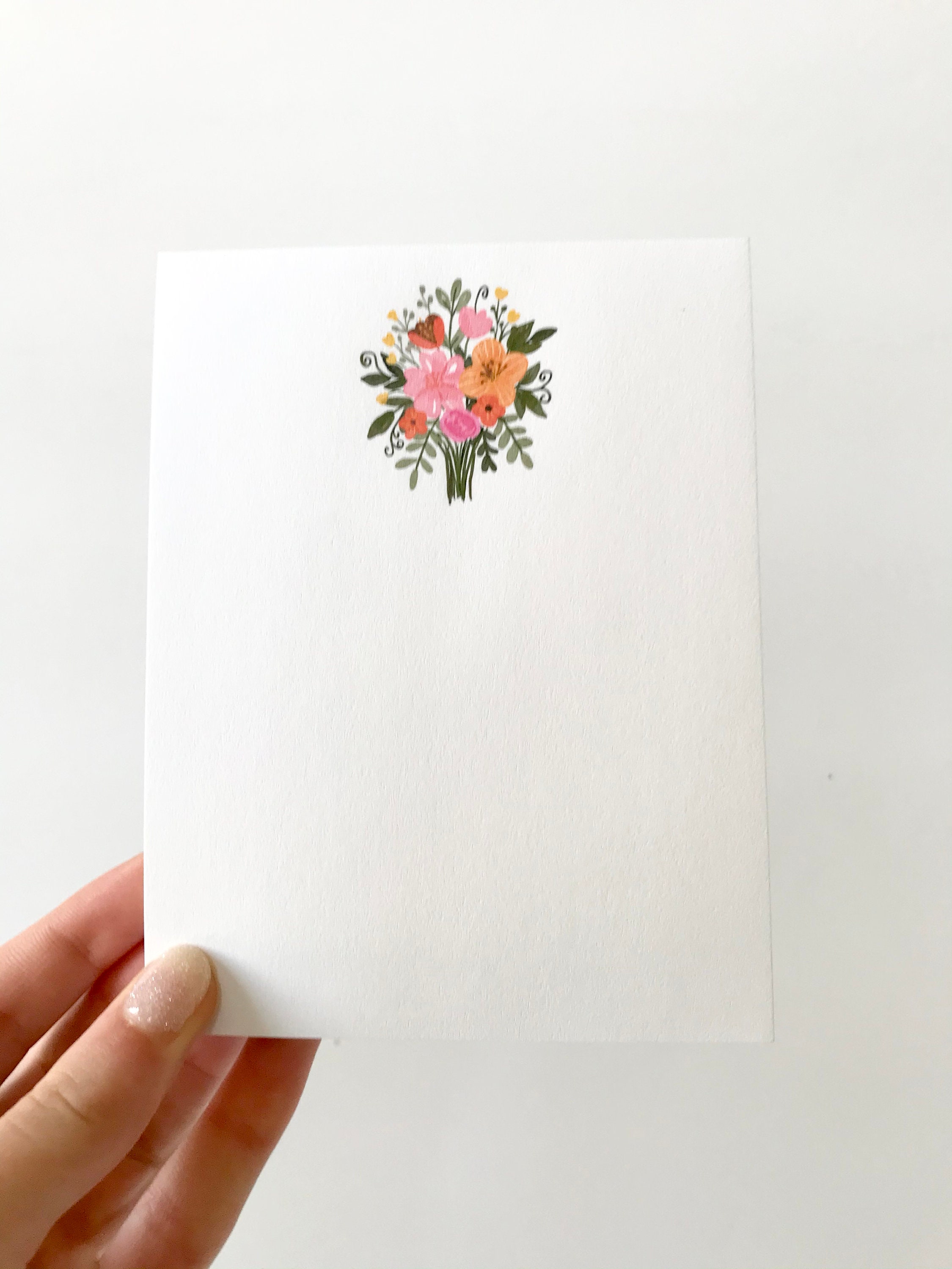 Floral Bouquet Notepad Botanical Notepad Hand Painted - Etsy