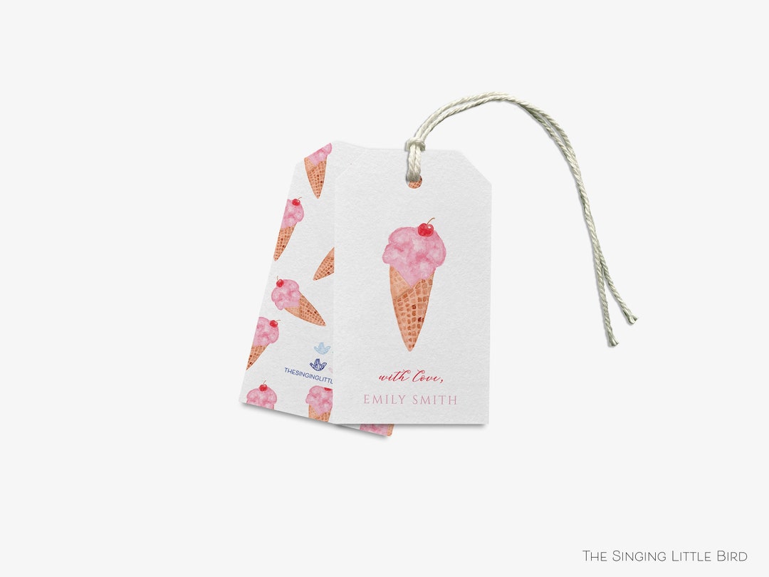 Ice Cream Gift Tag Summer Birthday Tag Ice Cream Lovers Gift Thank You ...