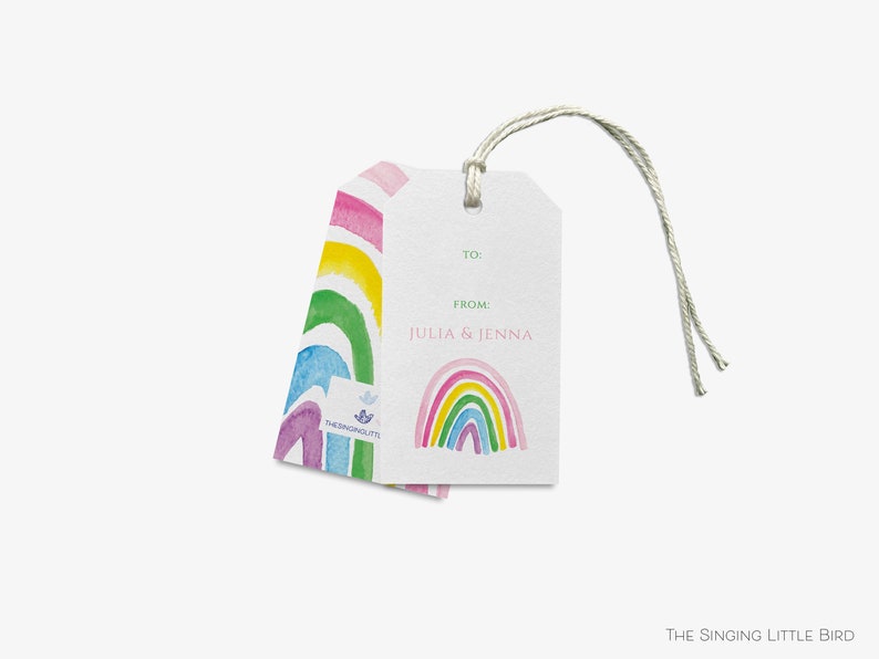 Watercolor Rainbow Gift Tags | Kids Birthday Favor Tags - Etsy