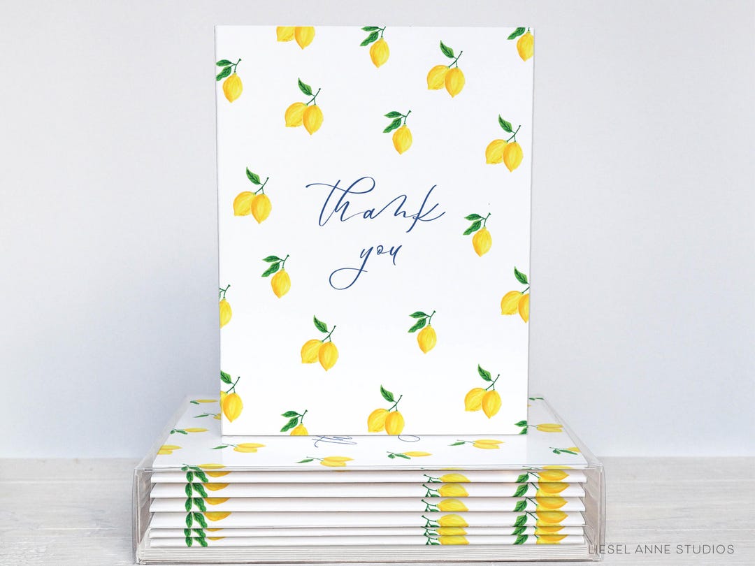 Lemon Thank You Card Box Set | Simple Lemon Thank You | Thank You ...
