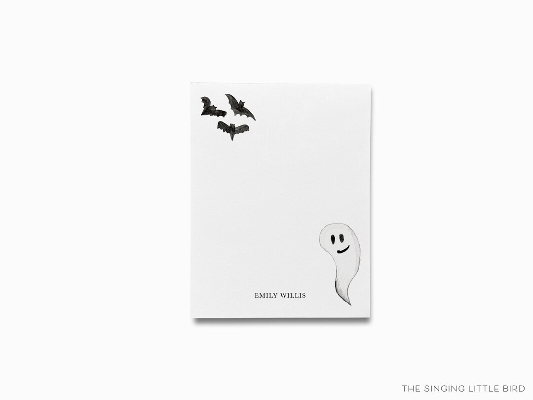 Spooky Halloween Notepad | Bats Jack-o-lantern Ghost Notepad Set | Fall ...