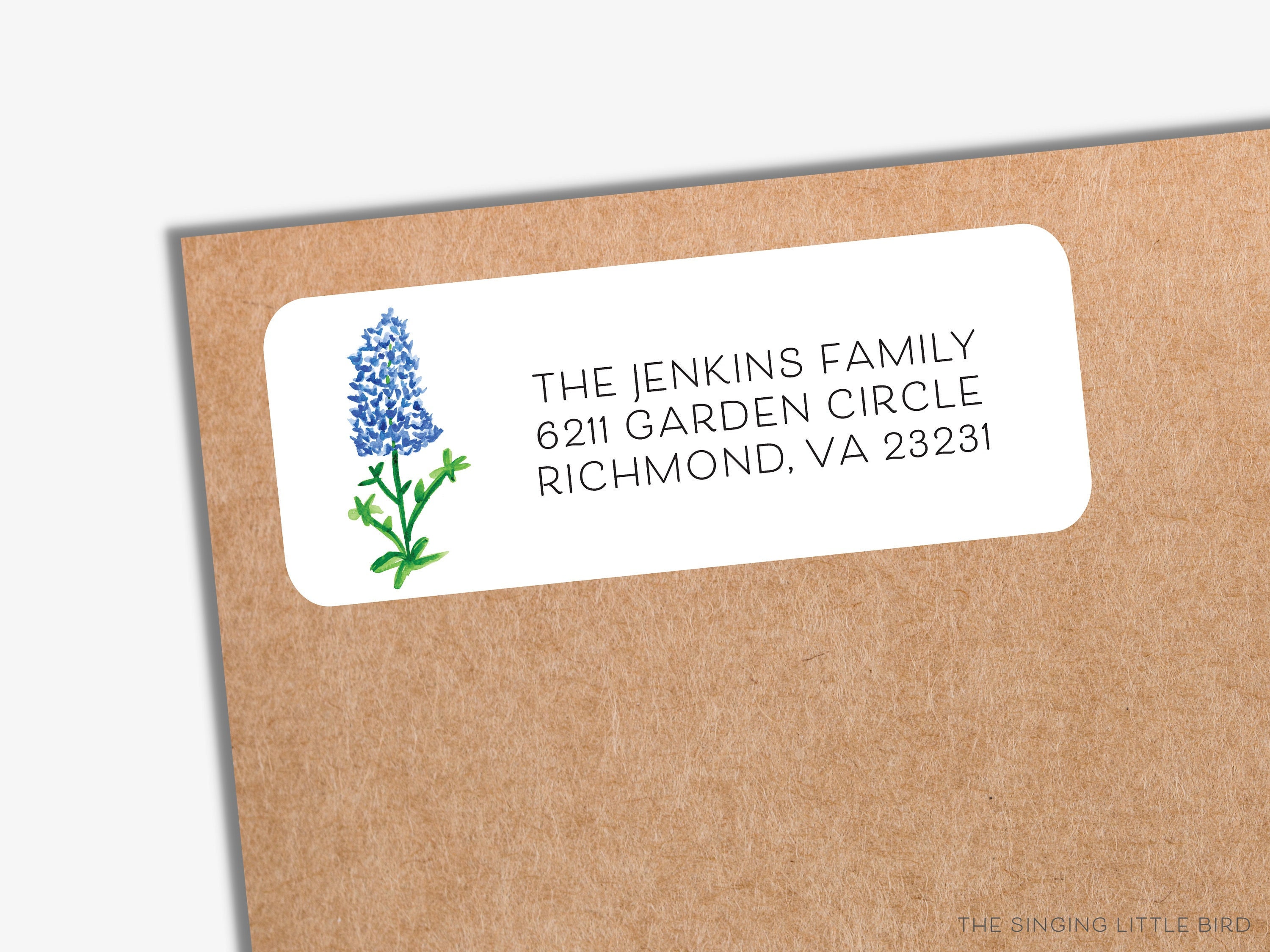 Texas Bluebonnet Return Address Labels PRINTED | White Matte Address ...