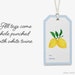 Lemon Gingham Gift Tag Lemon Lover Tag Citrus Tag Watercolor Summer Tag ...