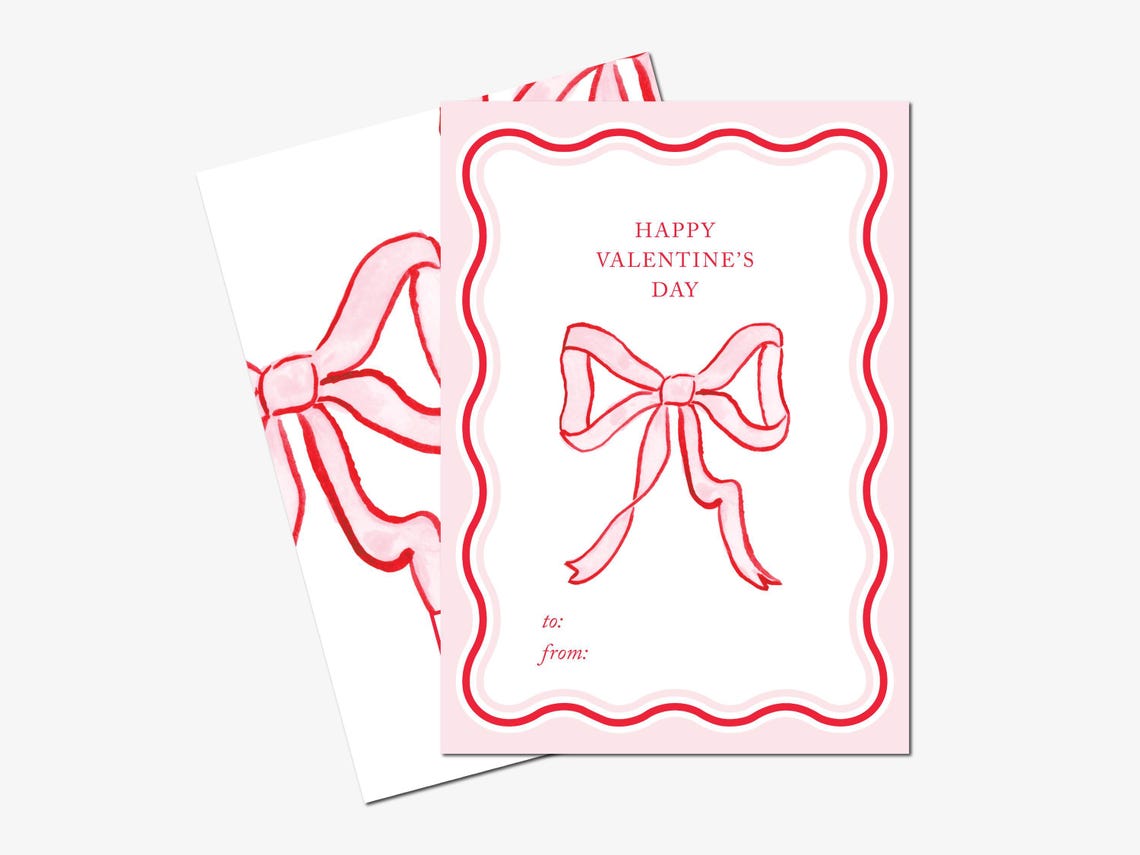 Mini Valentine Cards | Bow Valentine's Day Cards | School Classroom ...