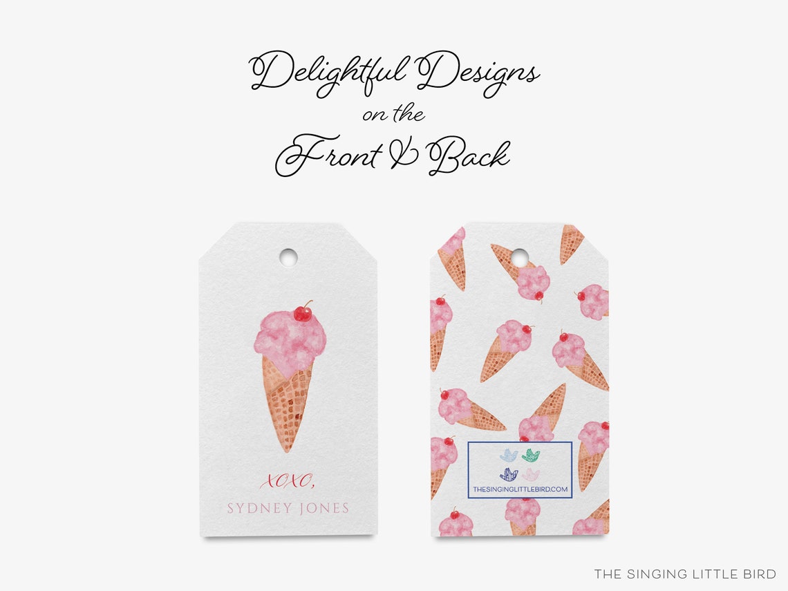 Ice Cream Gift Tag Summer Birthday Tag Ice Cream Lovers - Etsy