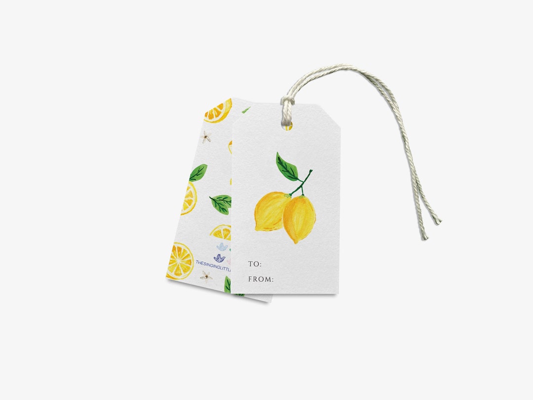 Lemon Gift Tags [sets of 8] | Lemon Lover Tag | Citrus Tag | Watercolor ...