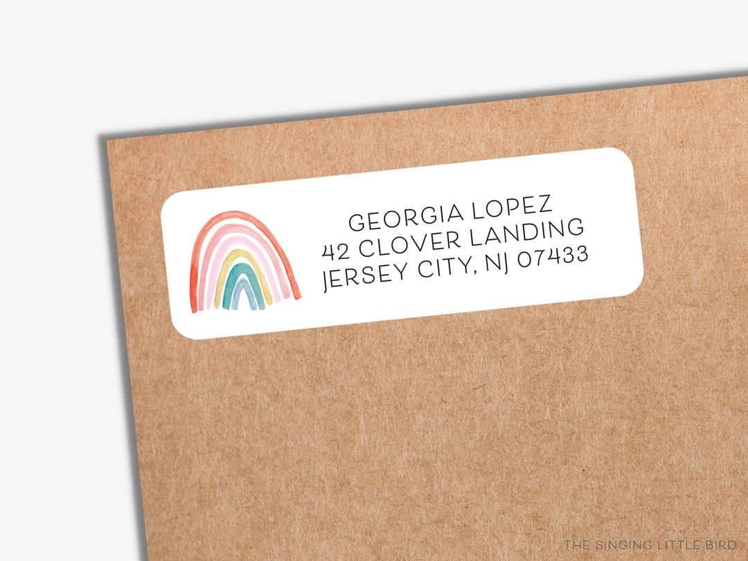 Boho Rainbow Return Address Labels | Printed Mailing Stickers - Etsy