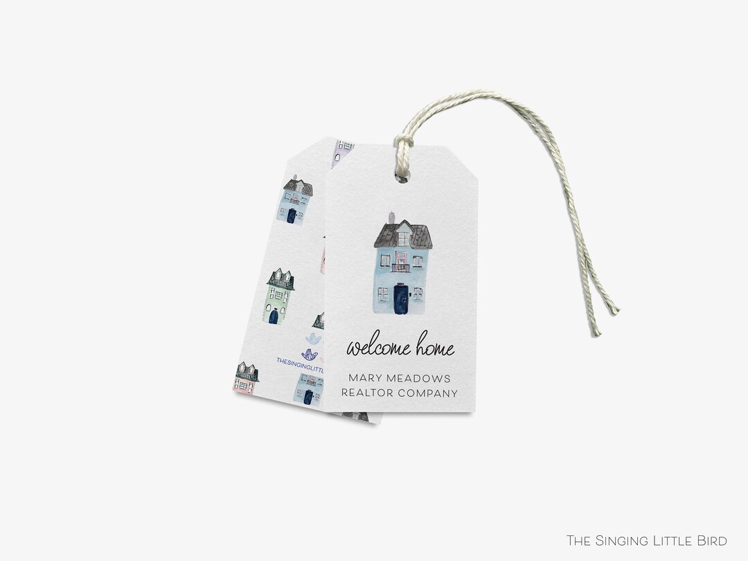 Realtor Gift Tags | Welcome Home Tag | New Home Gift Tag | Watercolor ...