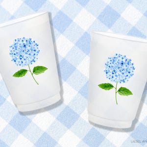 Hydrangea Frosted Shatterproof Cups | Set of 8 | Reusable Bridal Shower ...