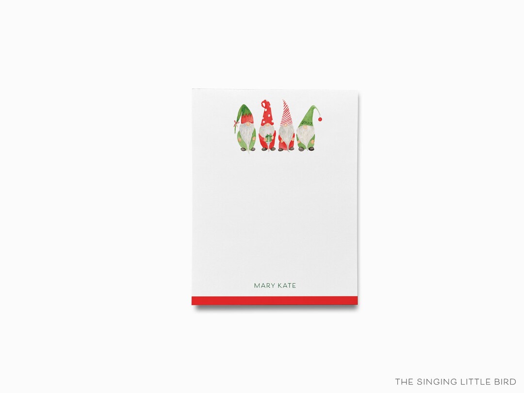 Personalized Christmas Gnome Notepad Set Gnome Notepad Set Bundled ...