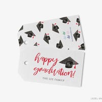 Printable Graduation Cap Gift Tag, Thank You for Coming Favor Tags 2x3 ...