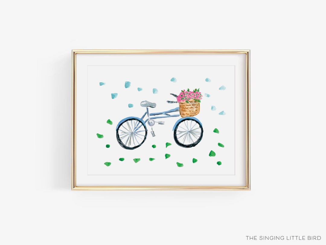 Bicycle Confetti Watercolor Print | Hand Painted Watercolor Bike Art ...