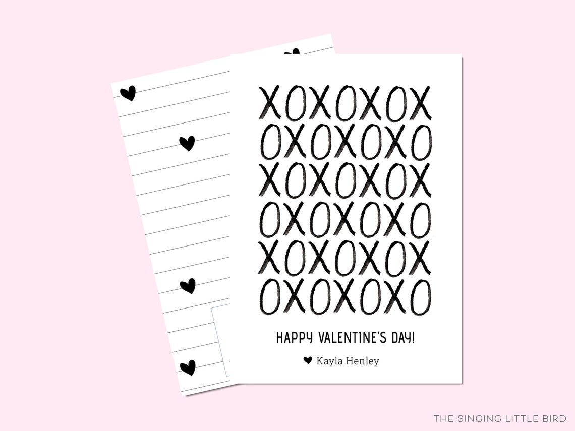 XOXO Valentine Cards for Kids | Classroom Exchange - Etsy