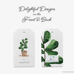 Fiddle Leaf Fig Gift Tags Personalized Tags Potted Plant - Etsy