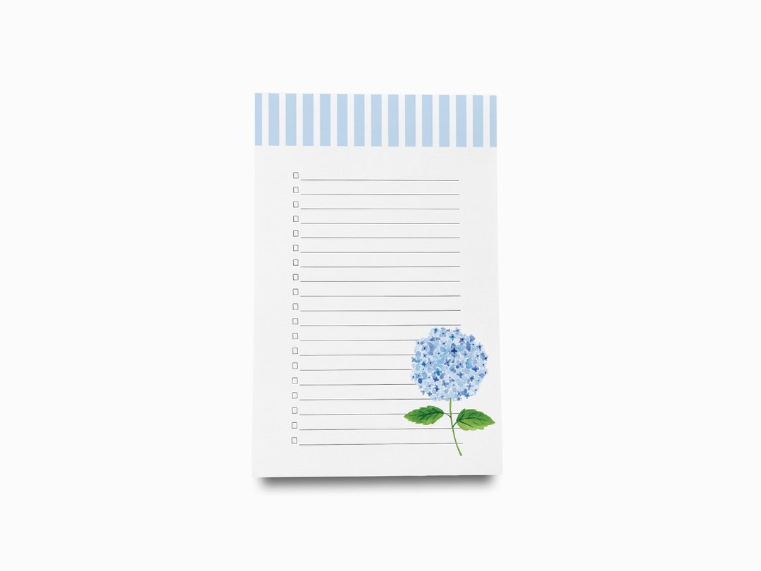 Hydrangea Notepad Hydrangea Notepad Set Spring to Do List Feminine ...