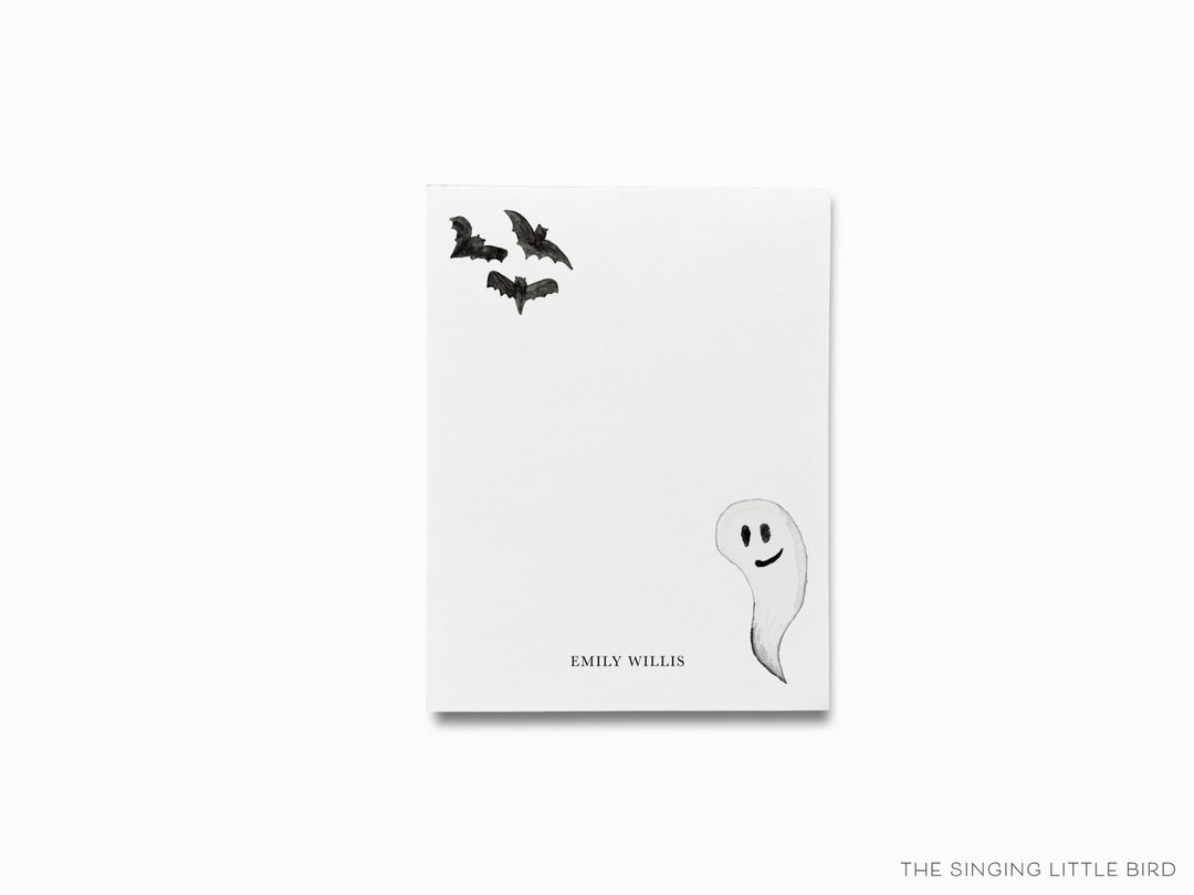 Spooky Halloween Notepad Bats Jack-o-lantern Ghost Notepad - Etsy