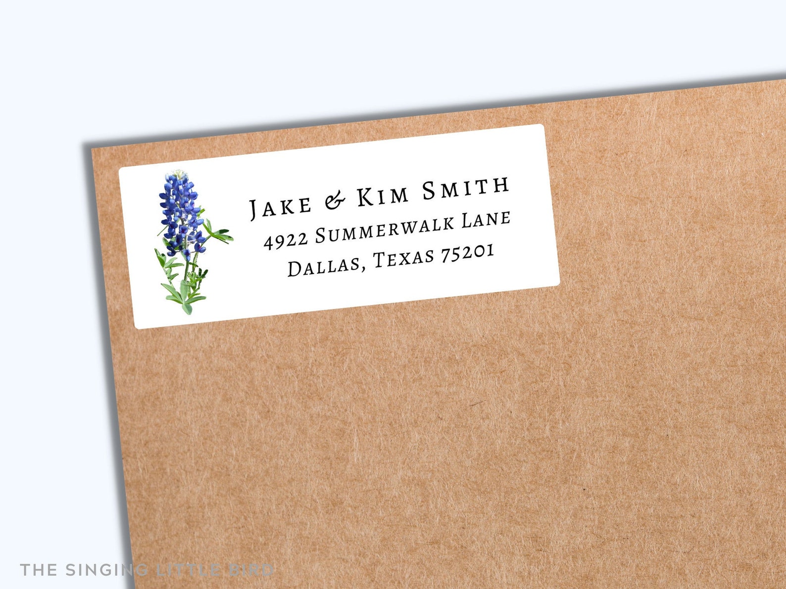 Texas Bluebonnet Return Address Labels PRINTED / White Matte | Etsy