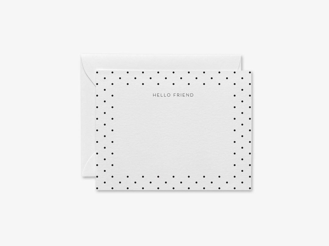 Black and White Polka Dot Flat Notecards set of 8 Chic Thank You Notes ...
