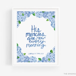 His Mercies Are New Every Morning Print | Bible Verse Art Print ...
