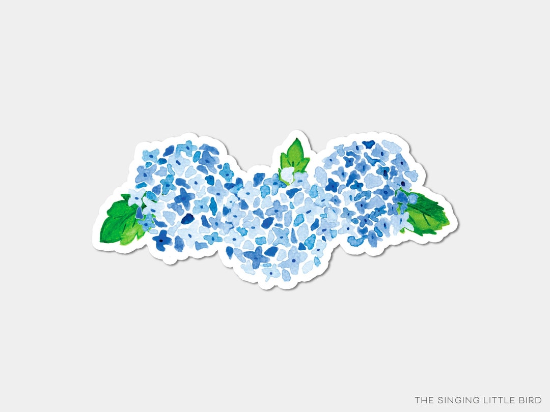 Hydrangea Vinyl Sticker | Watercolor Flower Decal Sticker | Die Cut ...