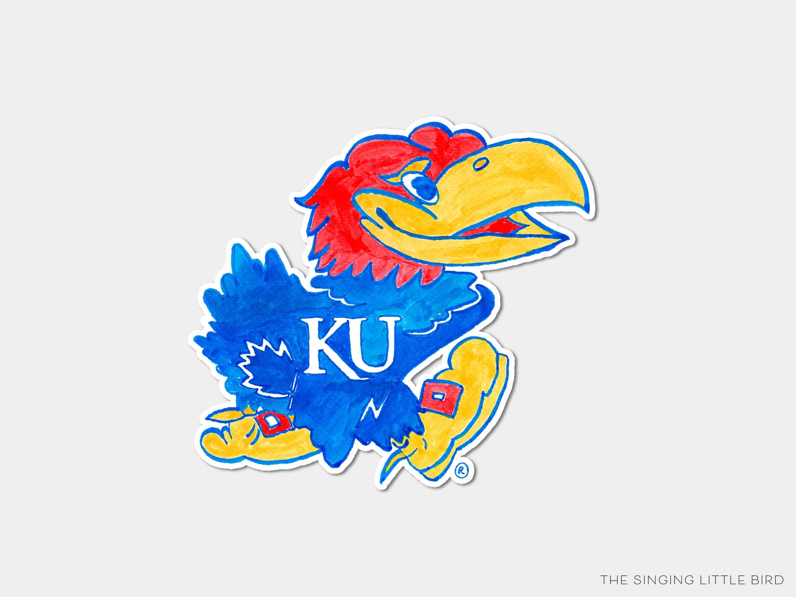 Jayhawk Vinyl Sticker | Officially Licensed | Watercolor Kansas Decal ...