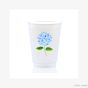 Hydrangea Frosted Shatterproof Cups | Set of 8 | Reusable Bridal Shower ...