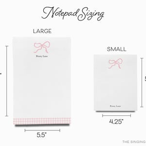 Personalized Pink Bow Notepad | Pink Gingham Notepad Set | Pink to Do List | Preppy Feminine ...