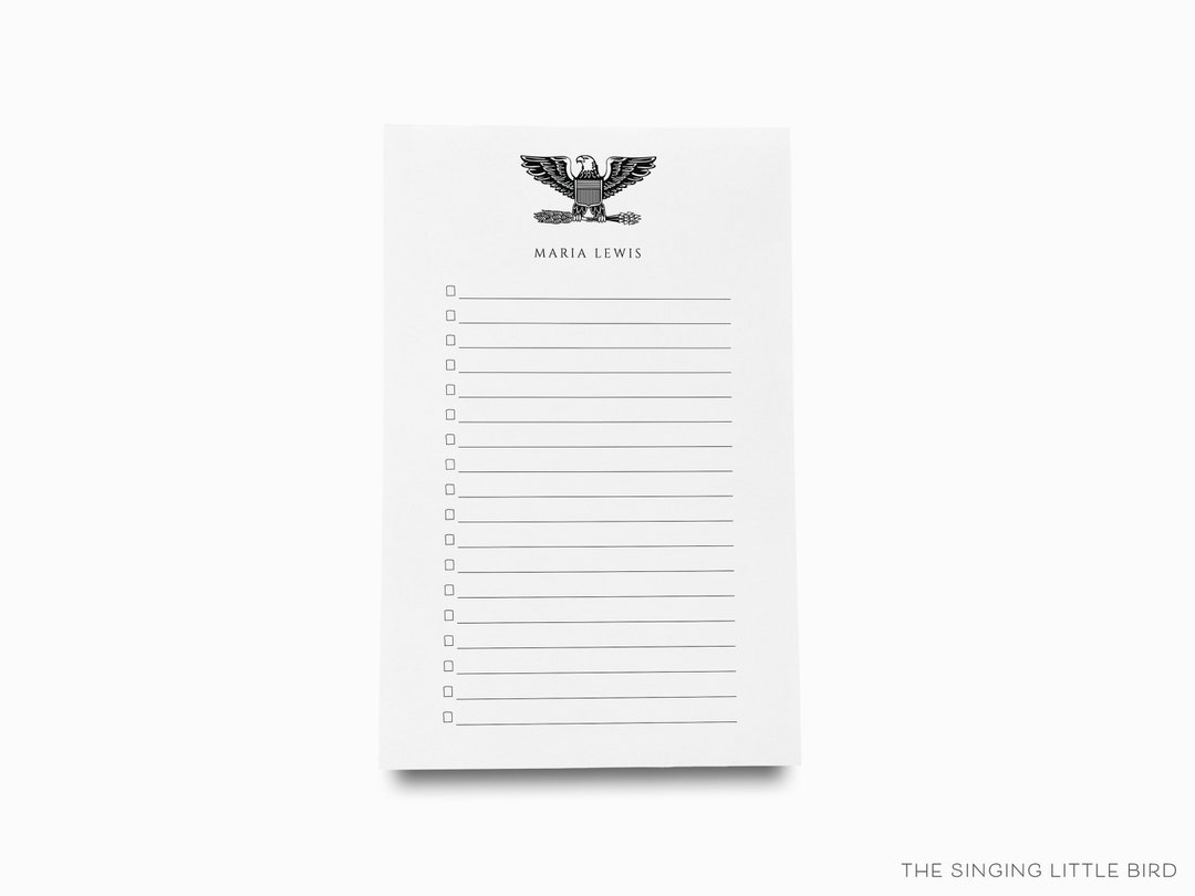 Captain Colonel Personalized Notepad Military Pad Armed Forces Soldier ...