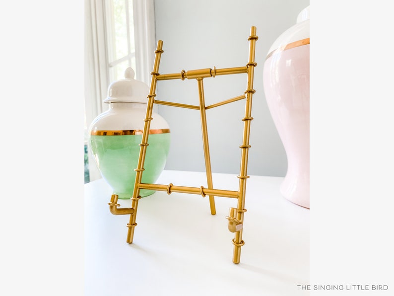 Gold Bamboo Tabletop Easel | Art Print Display Stand | Metal | Classic ...