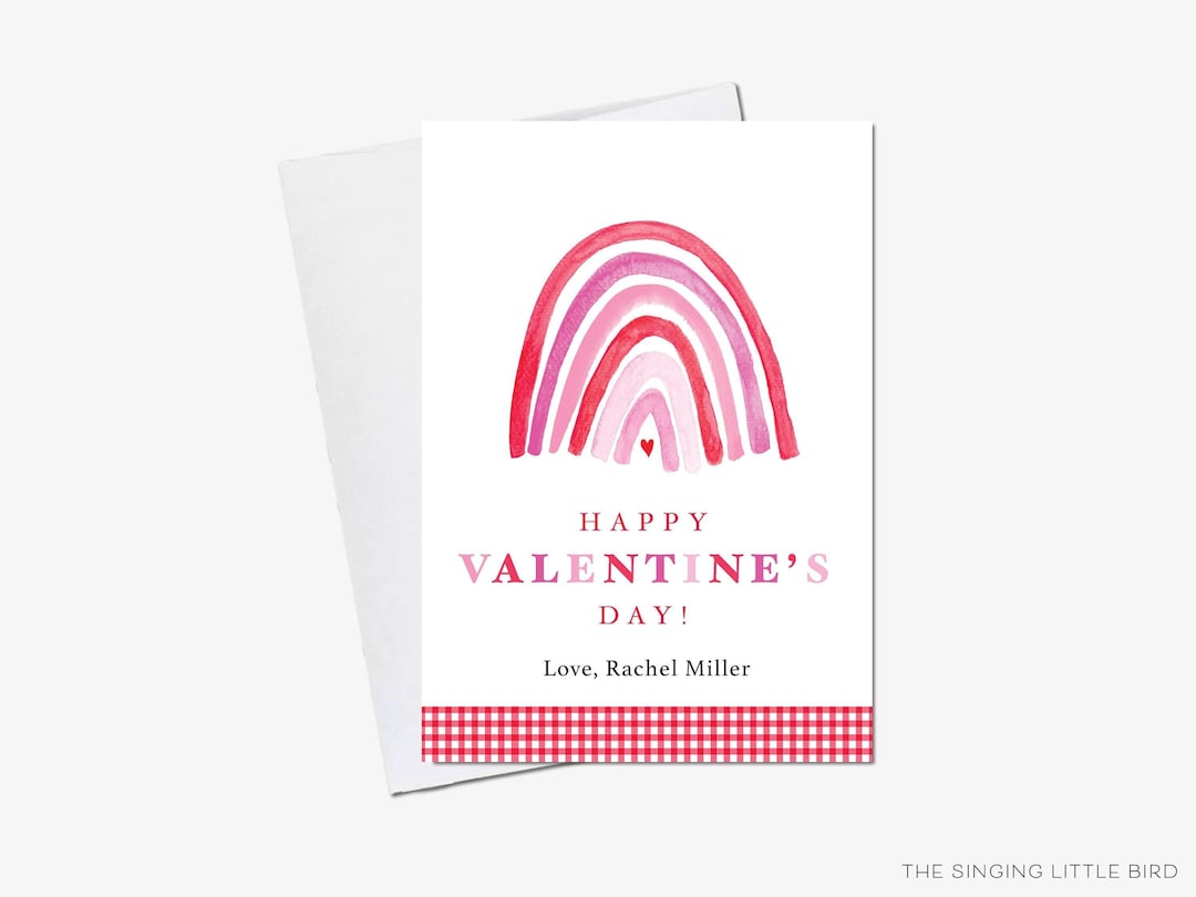 Personalized Rainbow Valentine Cards for Kids | Classroom Valentines - Etsy