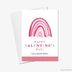 Personalized Rainbow Valentine Cards for Kids | Classroom Valentines - Etsy