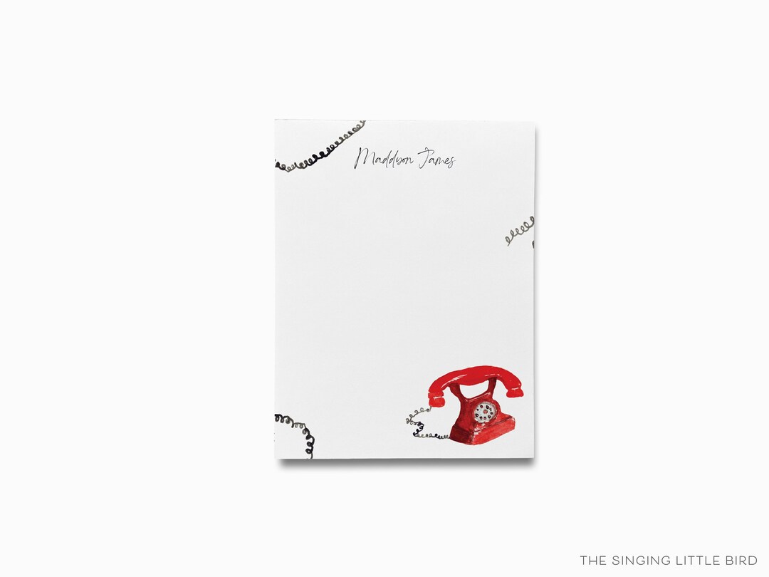Personalized Vintage Telephone Notepad Vintage Notepad Set Modern to Do ...