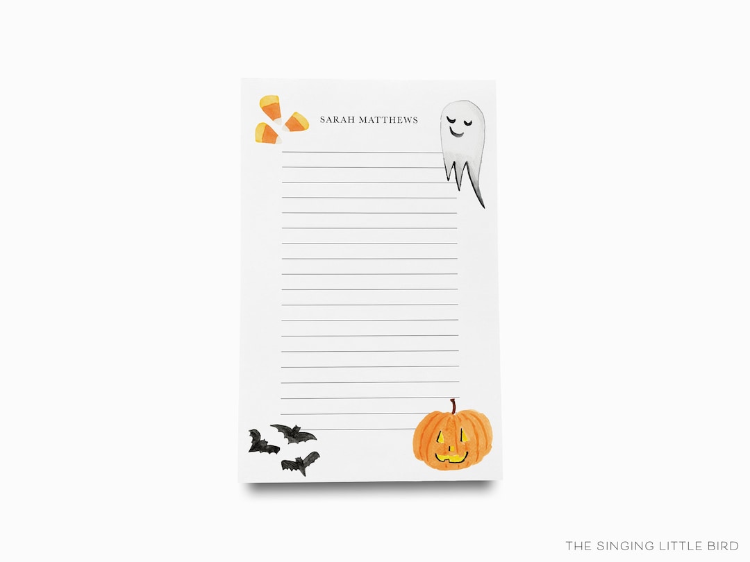 Spooky Halloween Notepad | Bats Jack-o-lantern Ghost Notepad Set | Fall ...