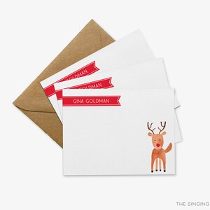 Reindeer Christmas Thank You Notes | Holiday Flat Stationery | Child ...