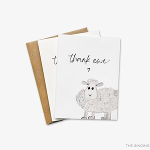 Thank You Sheep Pun Cards Thank Ewe Punny Greeting Cards Sheep Lovers ...