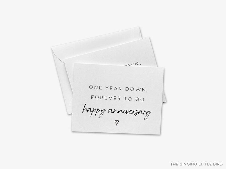 One Year Anniversary Card One Year Down Forever to Go - Etsy