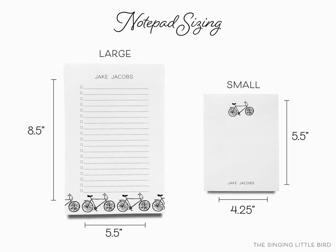 Personalized Bicycle Notepad | to Do List, Cyclist Gift - Etsy