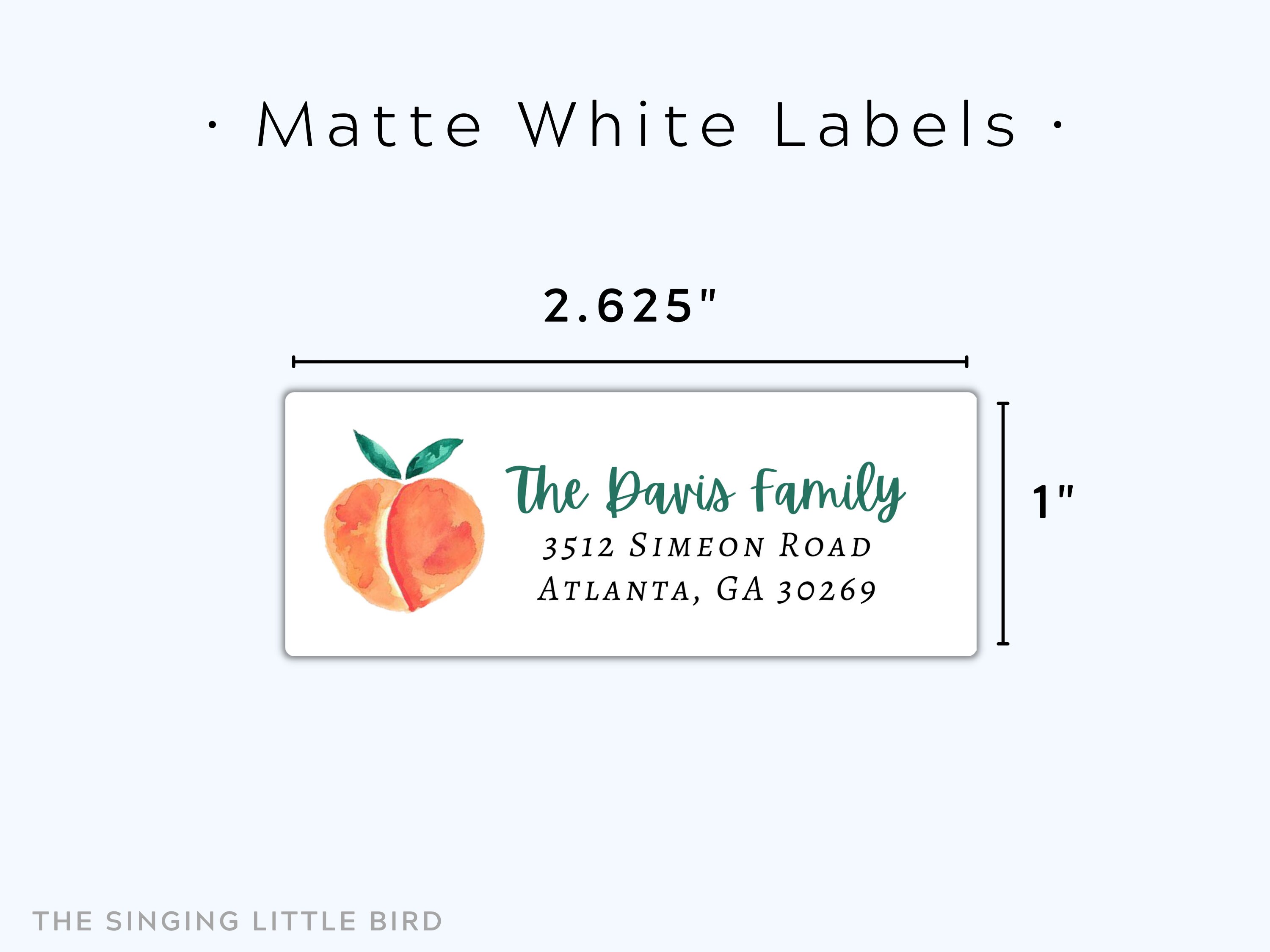Peach Return Address Labels PRINTED / White Matte Address | Etsy