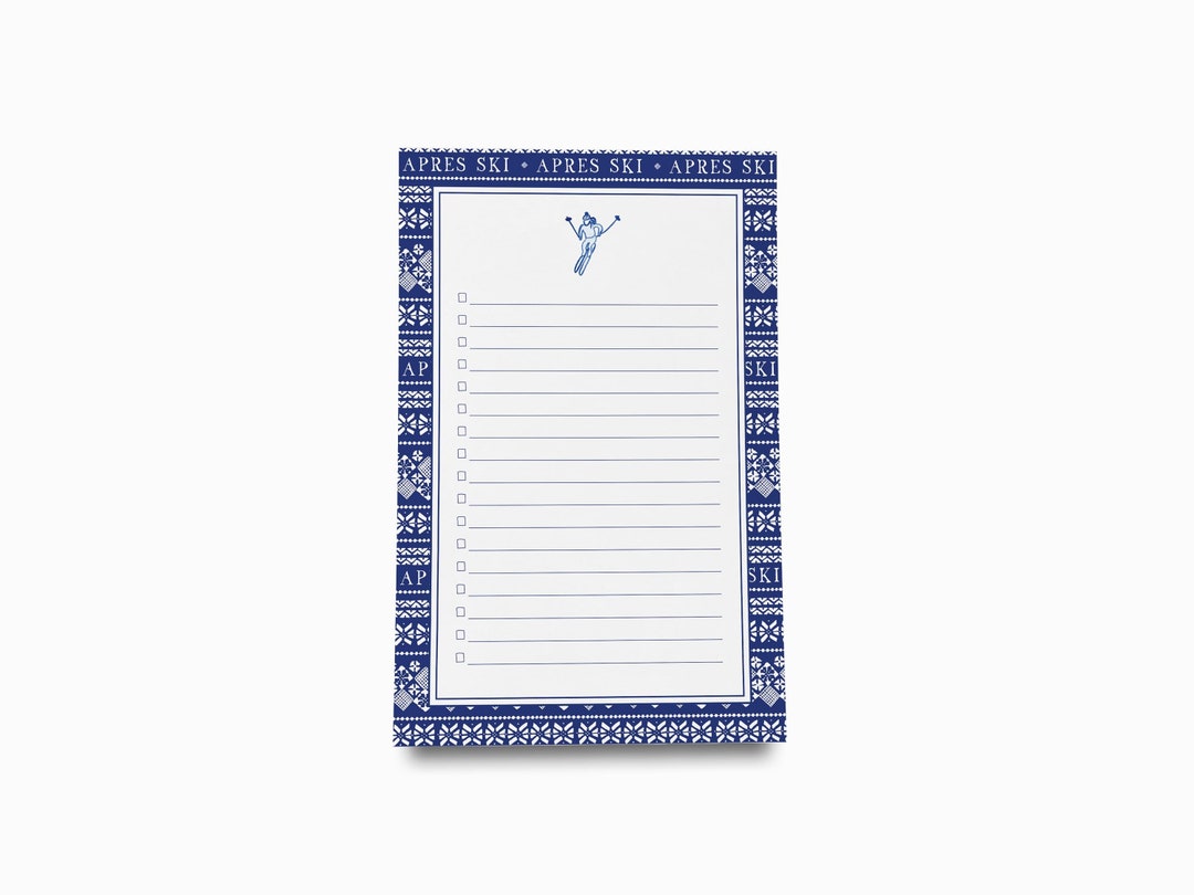 Après Ski Themed Notepad Blue and White Set Ski Sweater Notepads Ski ...