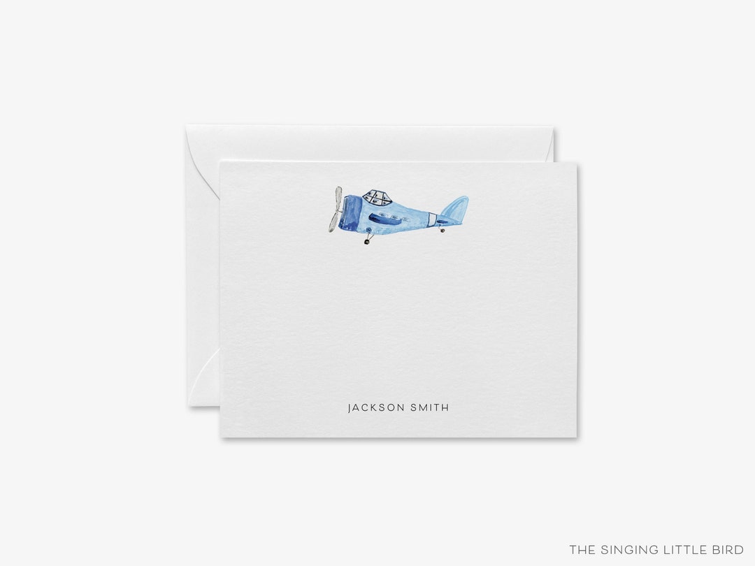 Personalized Vintage Airplane Notecards | Baby Shower Thank You Notes ...
