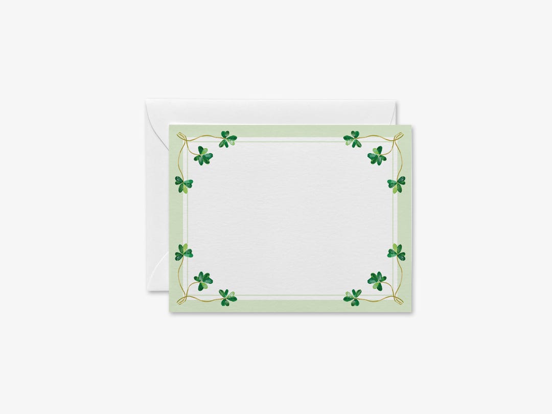Irish Clover Stationery | Shamrock Notecards | Irish Greeting Cards ...